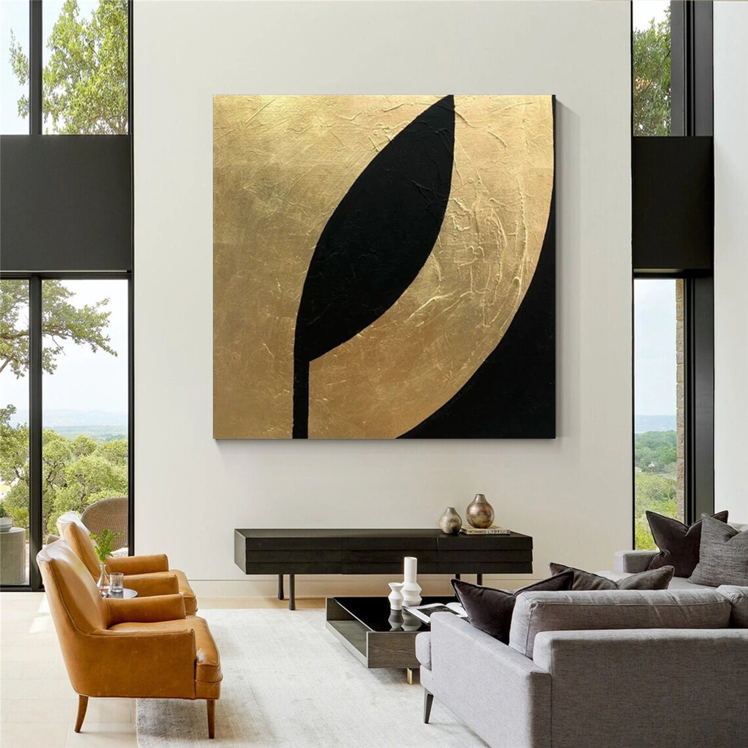 Black Minimalist Canvas Art #MZ110
