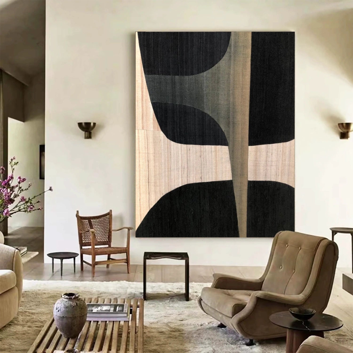 Original Wabi Sabi Abstract Wall Artwork Painting Large Room Decor #WS411
