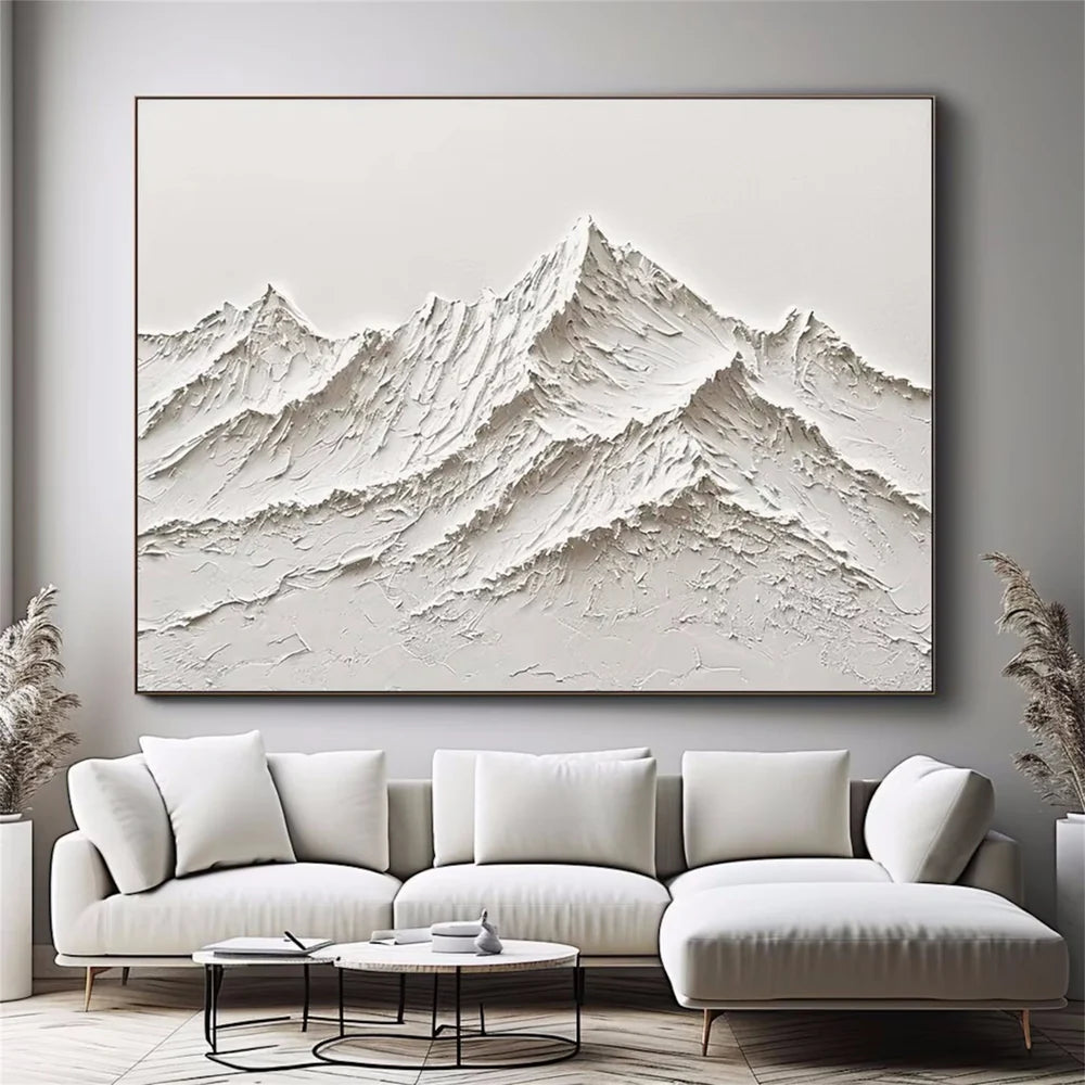 Minimalist Plaster Art Sea Slap Painting Wall Decor Large Canvas #MM151