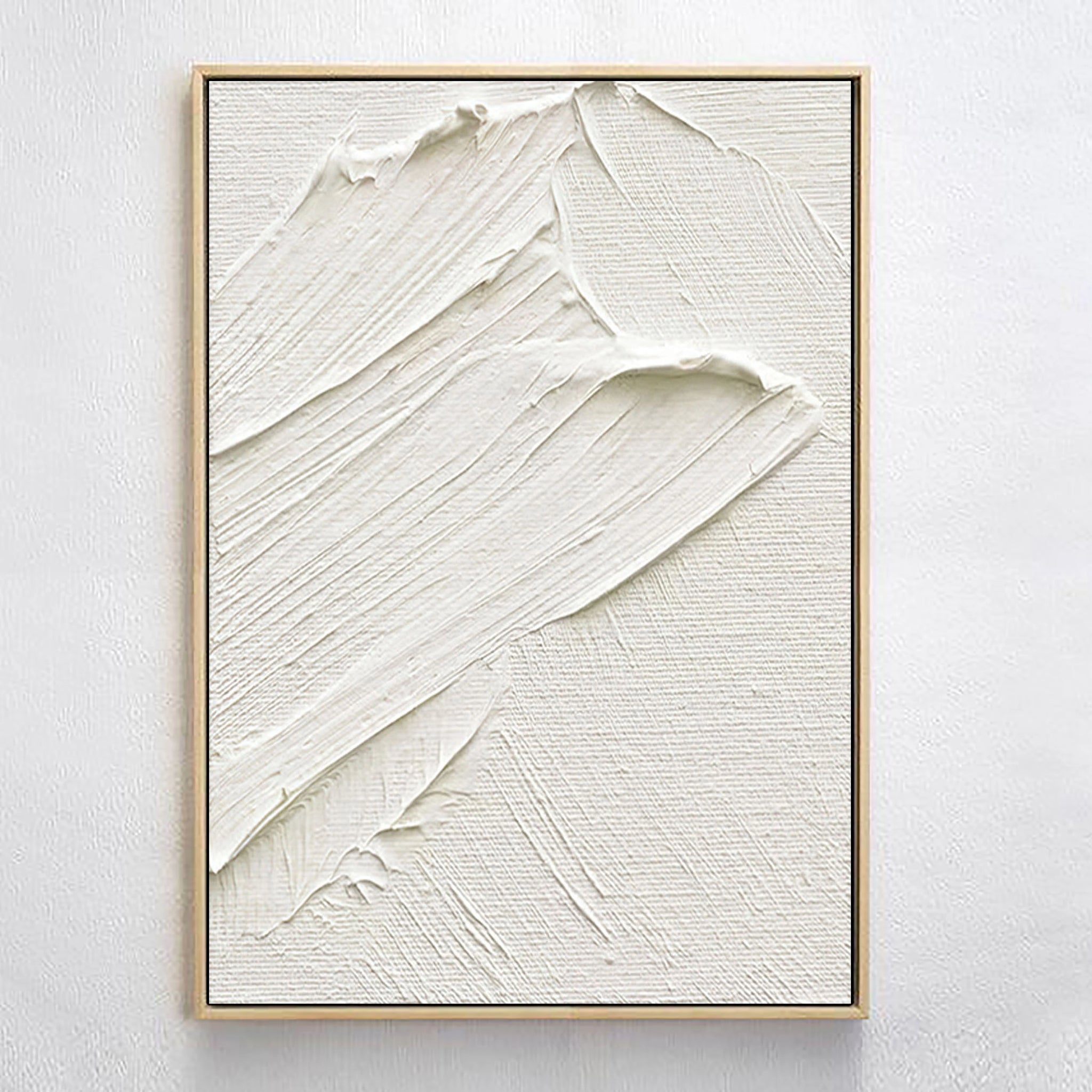 White Sea Slap Plaster Art Painting Minimalistic Balance on Large ...