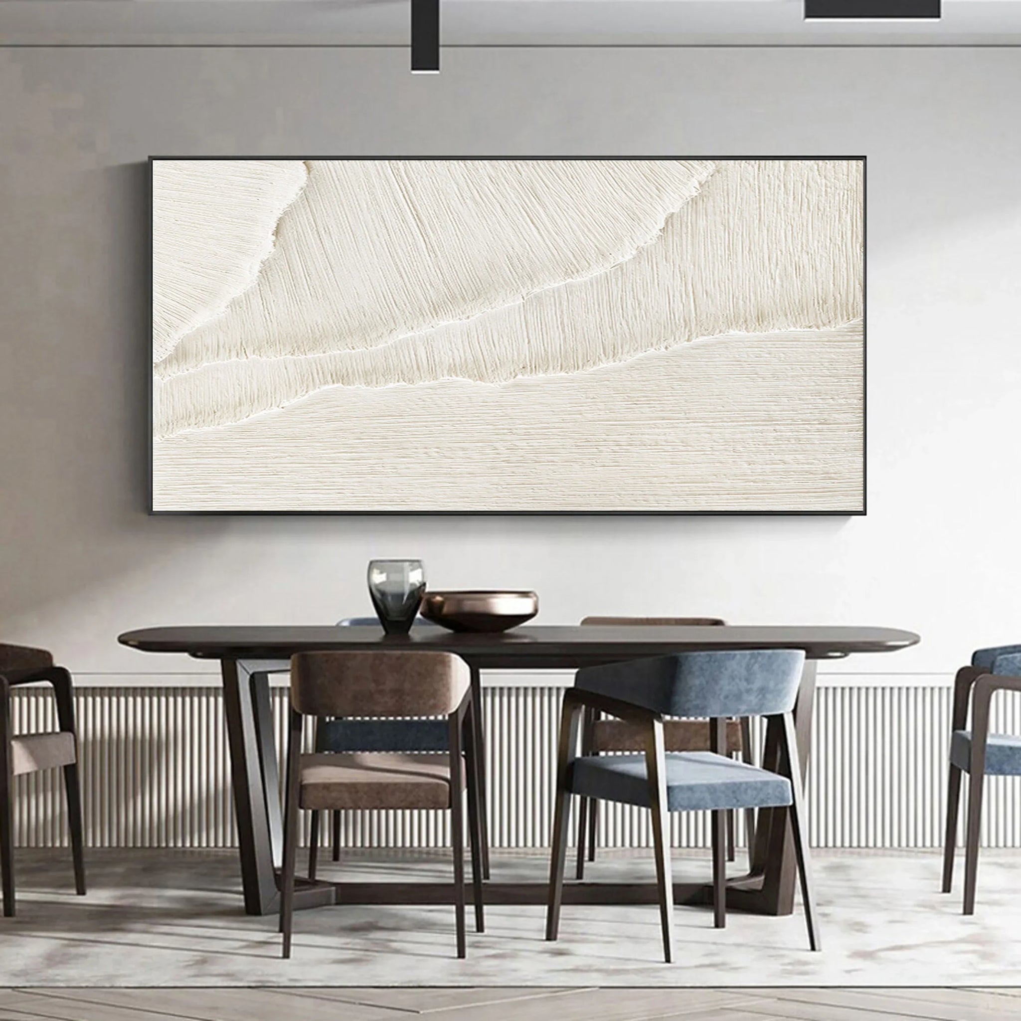 Minimalist Plaster Art Sea Slap Painting Wall Decor Large Canvas #MM016